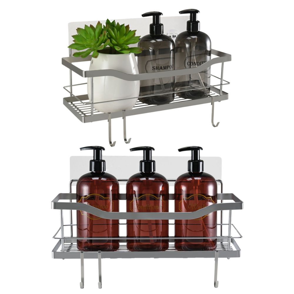 304 Stainless Steel Shower Caddies-Rustproof-No Drill-Removable Adhesi ...