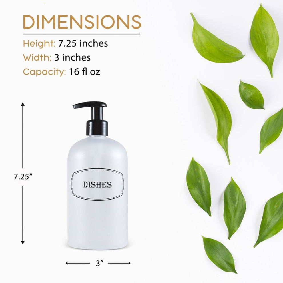 16 oz PET Plastic Set of Hand and Dish Soap Refillable Bottle Dispense ...