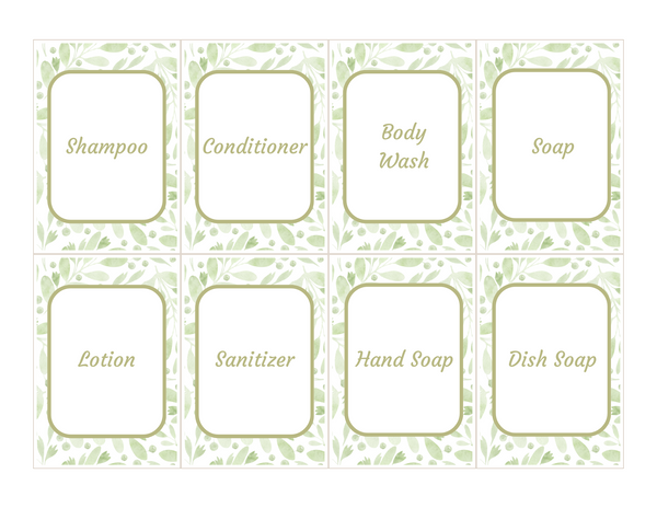 Editable Customizable Botanical Bathroom & Laundry Labels (2.5"x3.5 ...