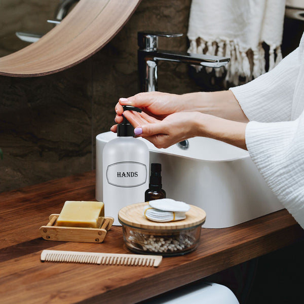 16 oz PET Plastic Set of Hand and Dish Soap Refillable Bottle Dispense ...