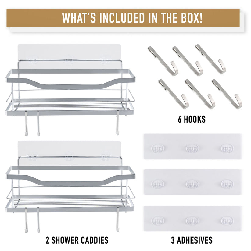 304 Stainless Steel Shower Caddies-Rustproof-No Drill-Removable Adhesi – BottifulHome